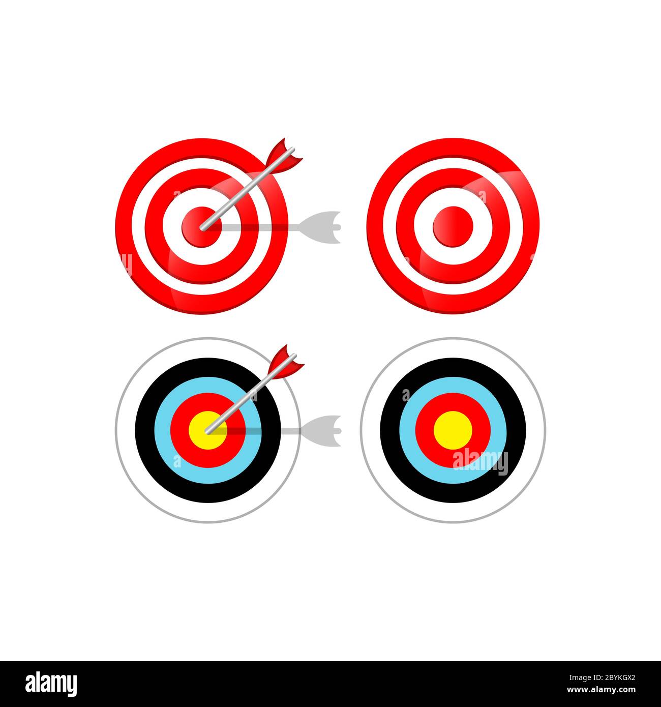 Mission, target icon or business goal logo in red design concept on an ...