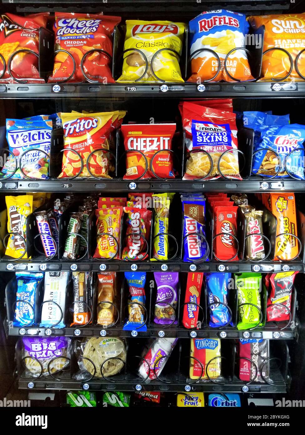 Syracuse, New York, U.S.A - October 19, 2019 - Variety of snacks inside ...