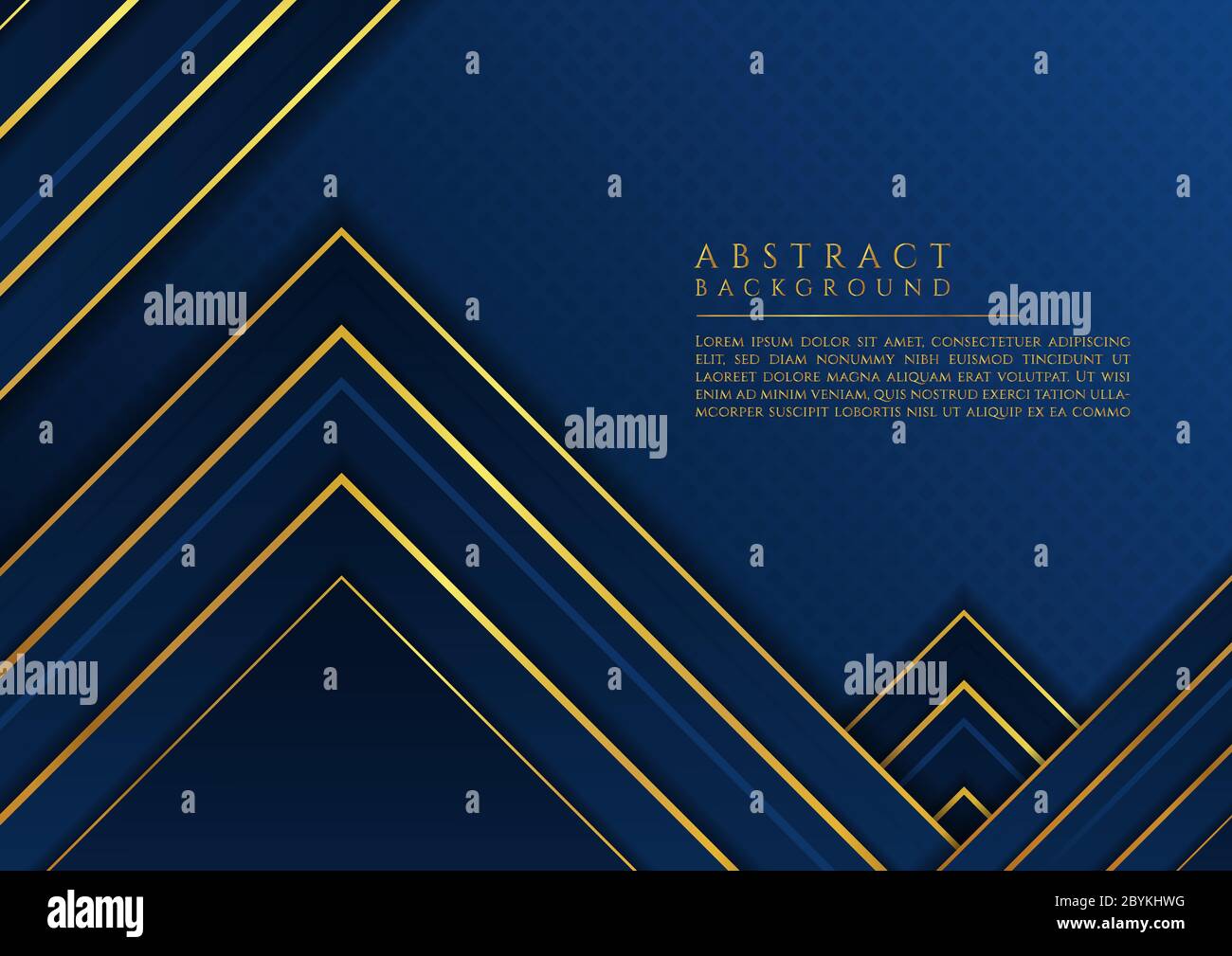 Abstract background geometric overlap layer shape blue and gold ...
