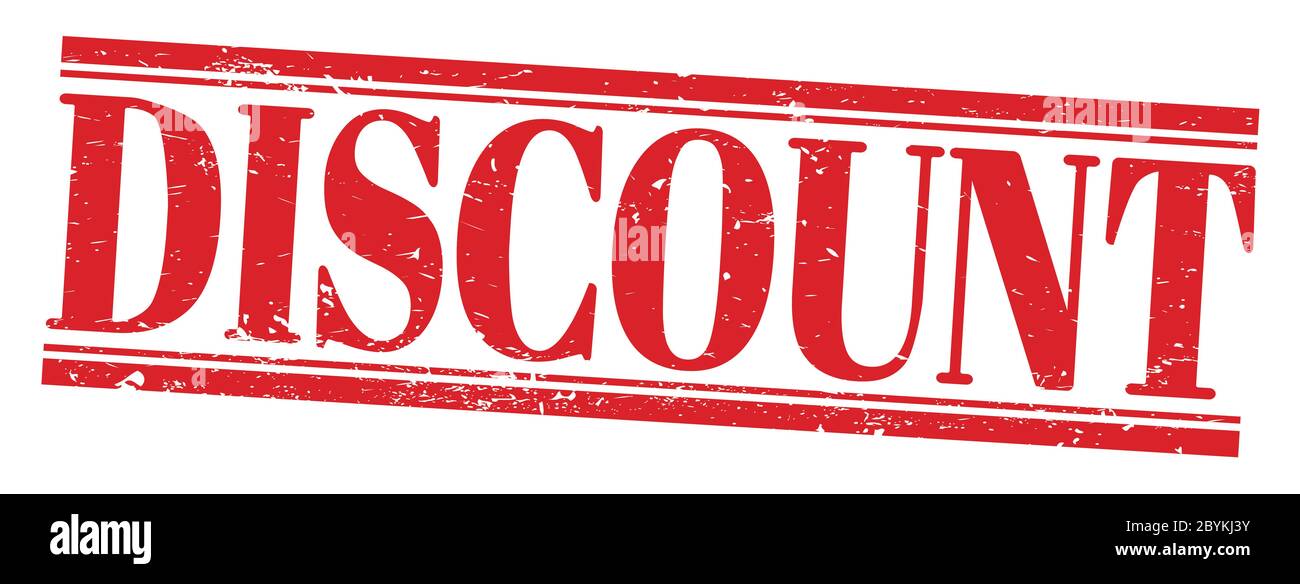 DISCOUNT red grungy rectangle stamp sign Stock Photo - Alamy