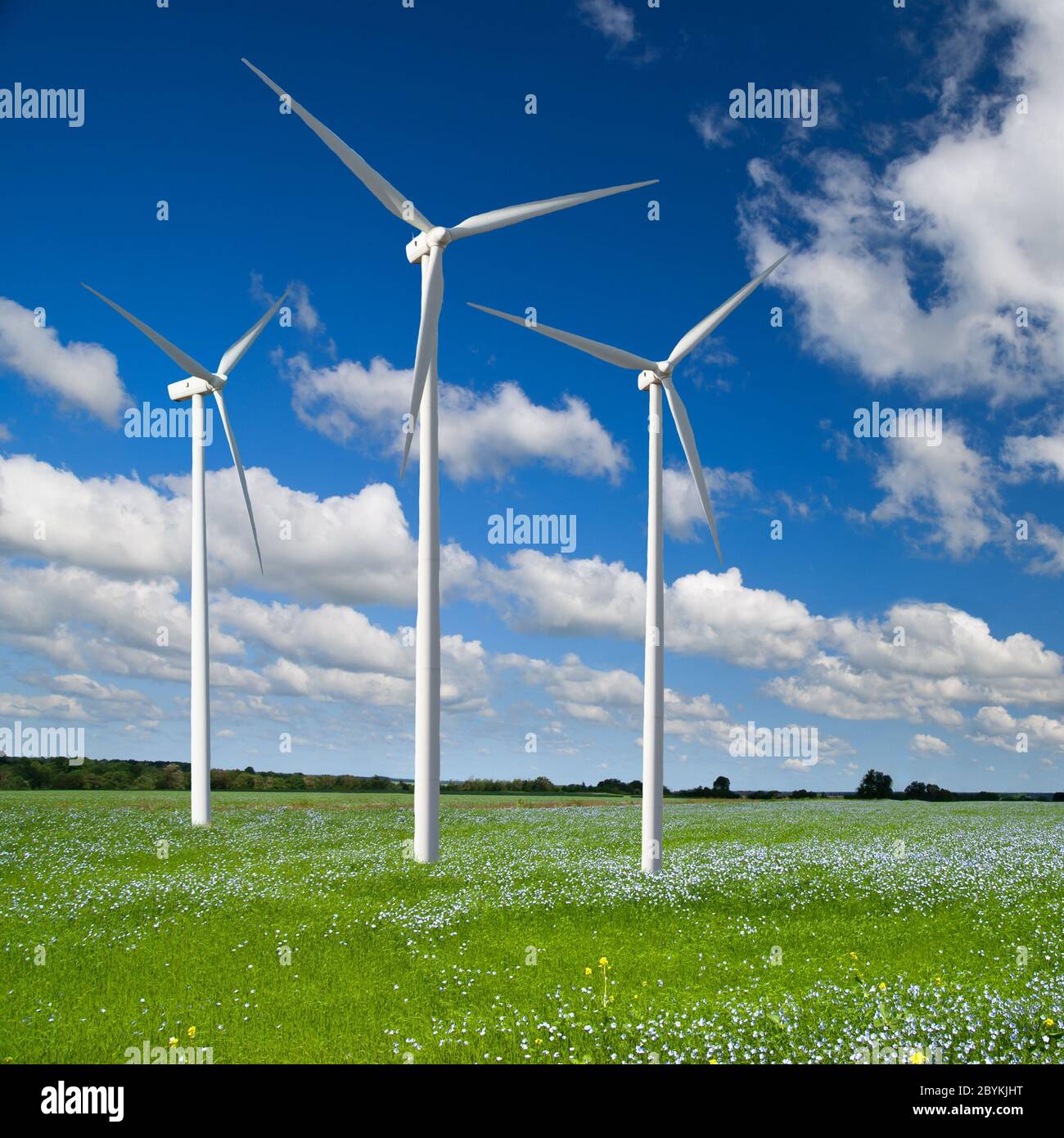 Wind generator turbine on spring landscape Stock Photo - Alamy