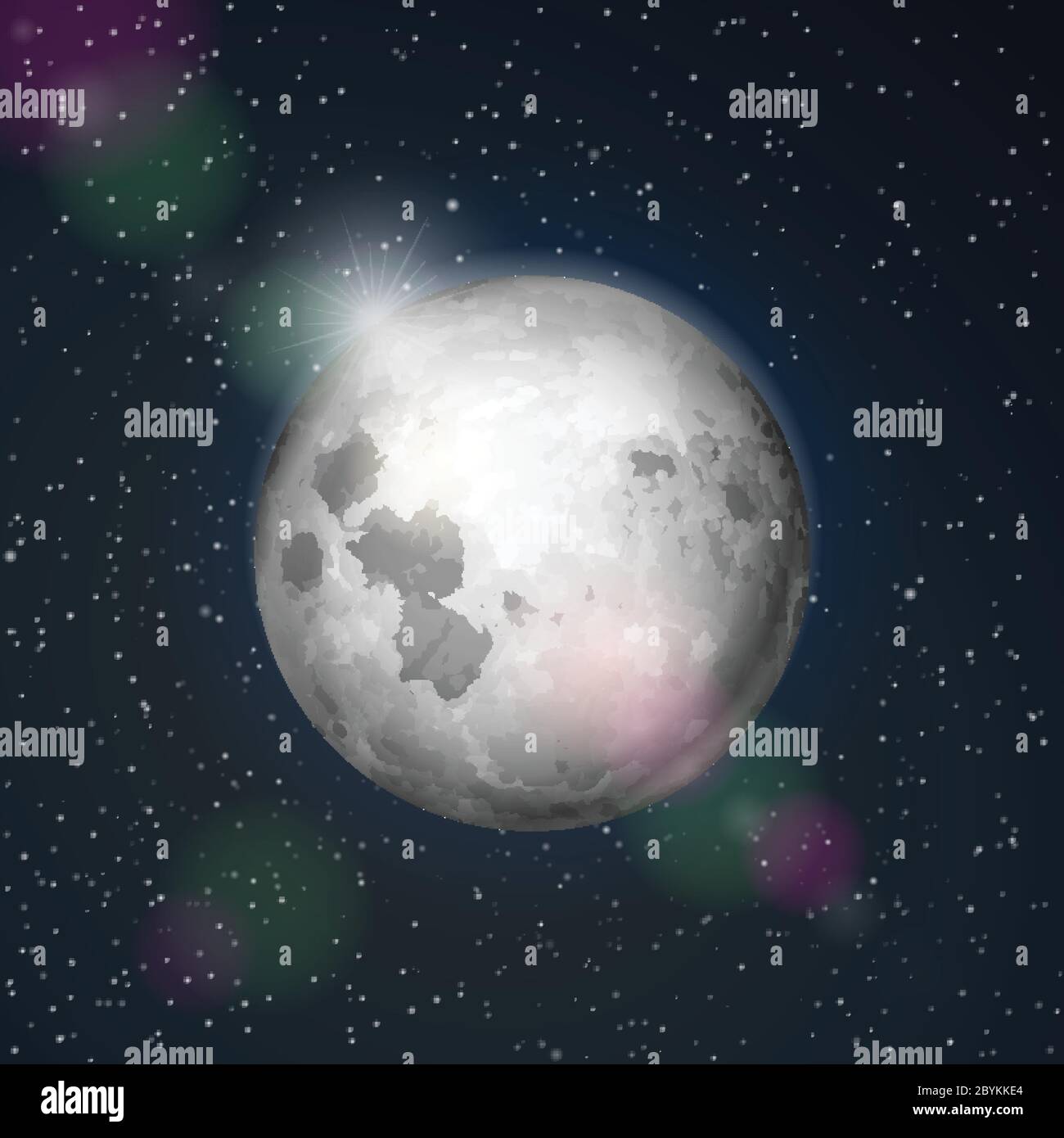 Abstract space background with moon Stock Vector Image & Art - Alamy