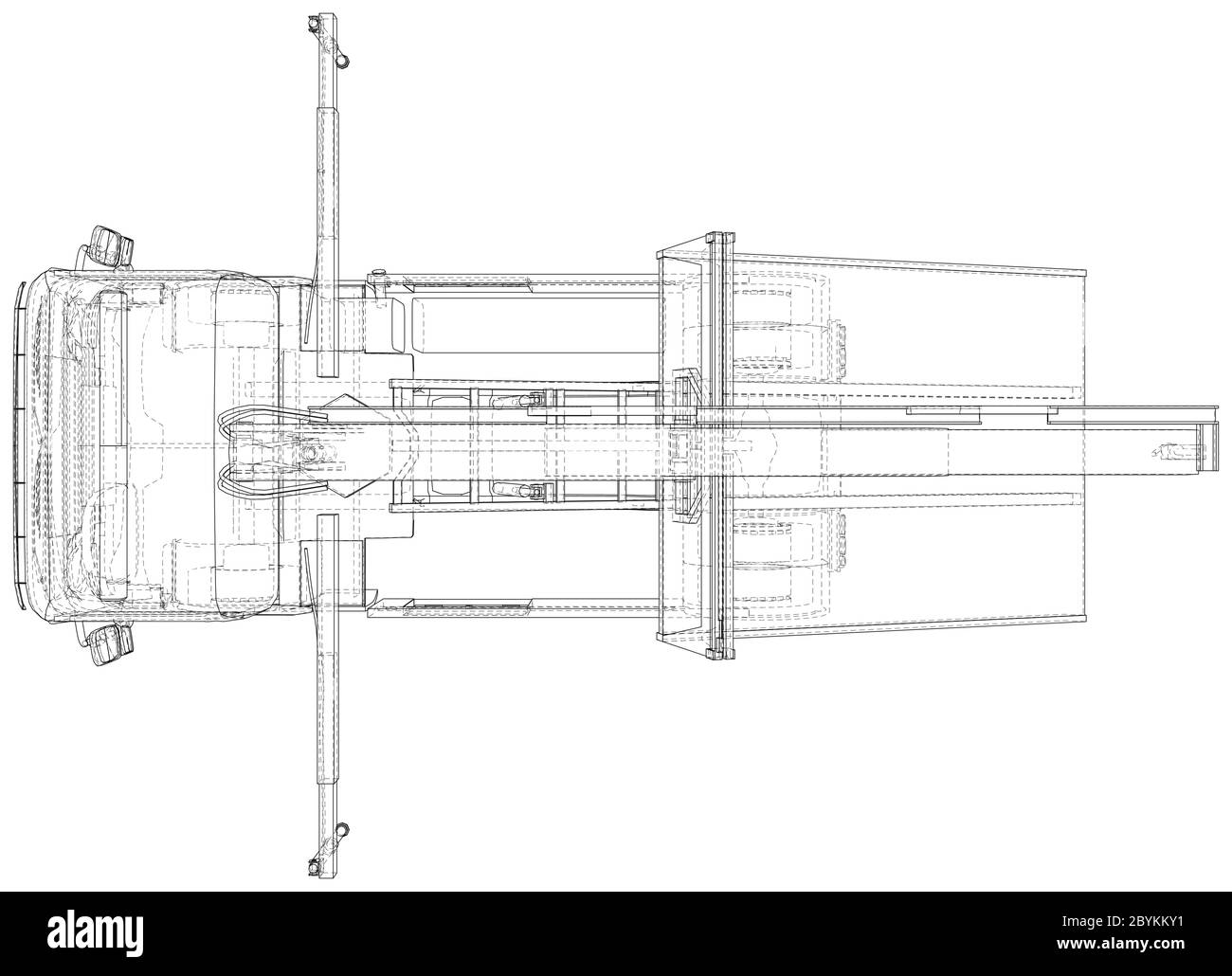 Tow truck vector. Isolated Wire-frame of breakdown lorry. Wire-frame ...
