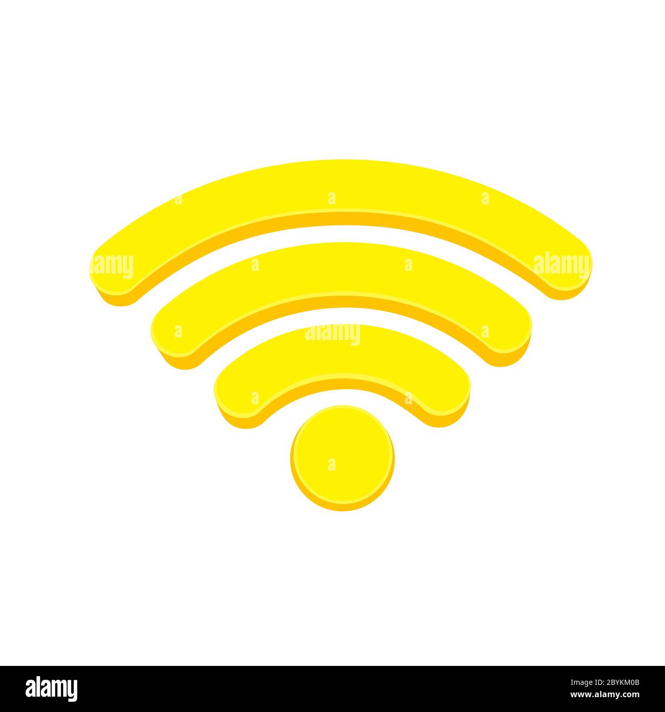 Wi fi icon or wireless network symbol in yellow in white black on ...