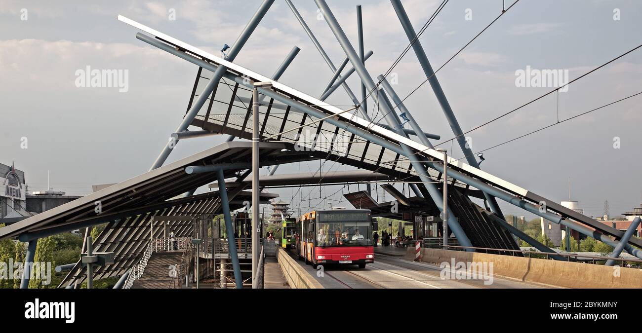 Bus and tram stop Centro, Oberhausen, Germany Stock Photo - Alamy