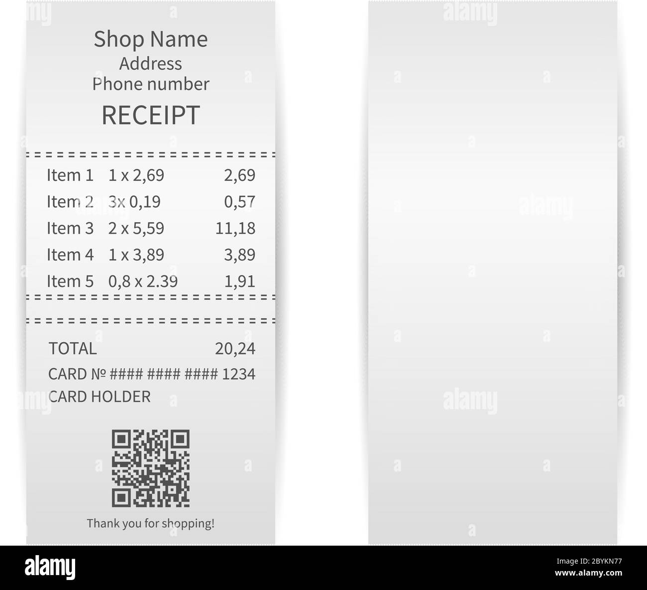 Printed receipt on a white background. Vector illustration Stock Vector ...
