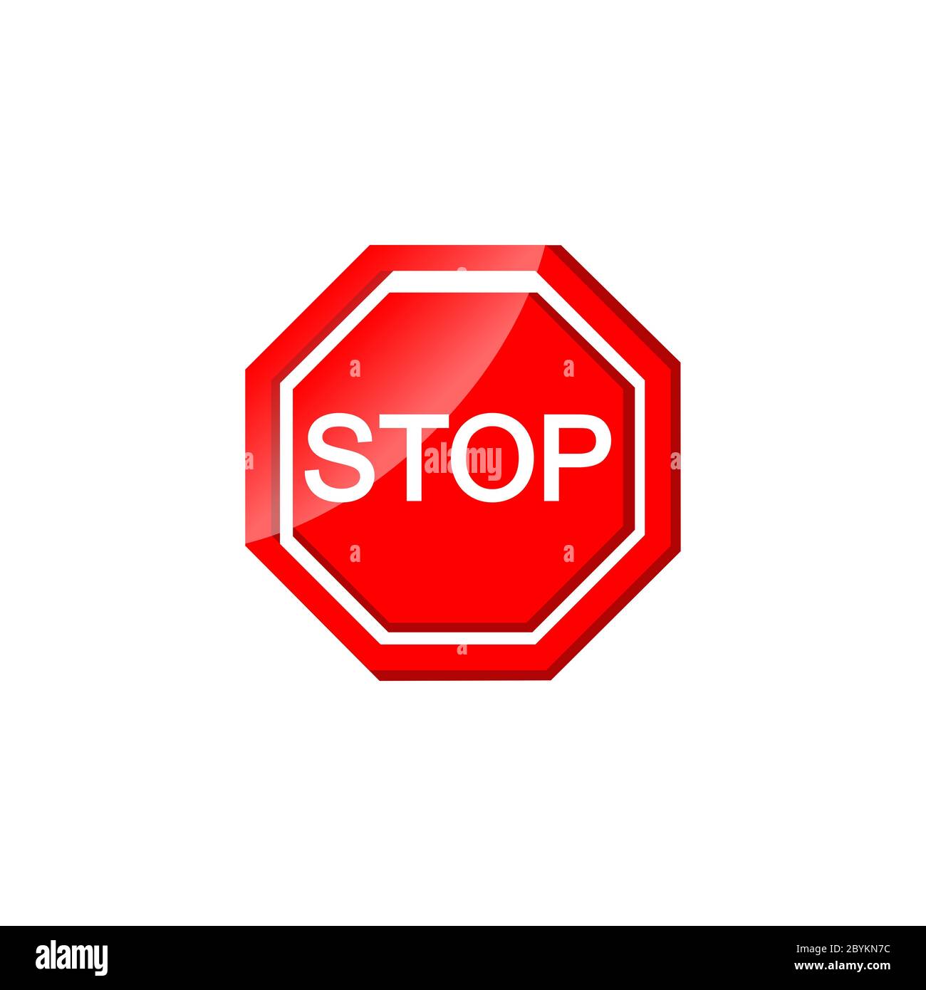 Stop sing or road symbol icon in red on isolated white background. EPS ...