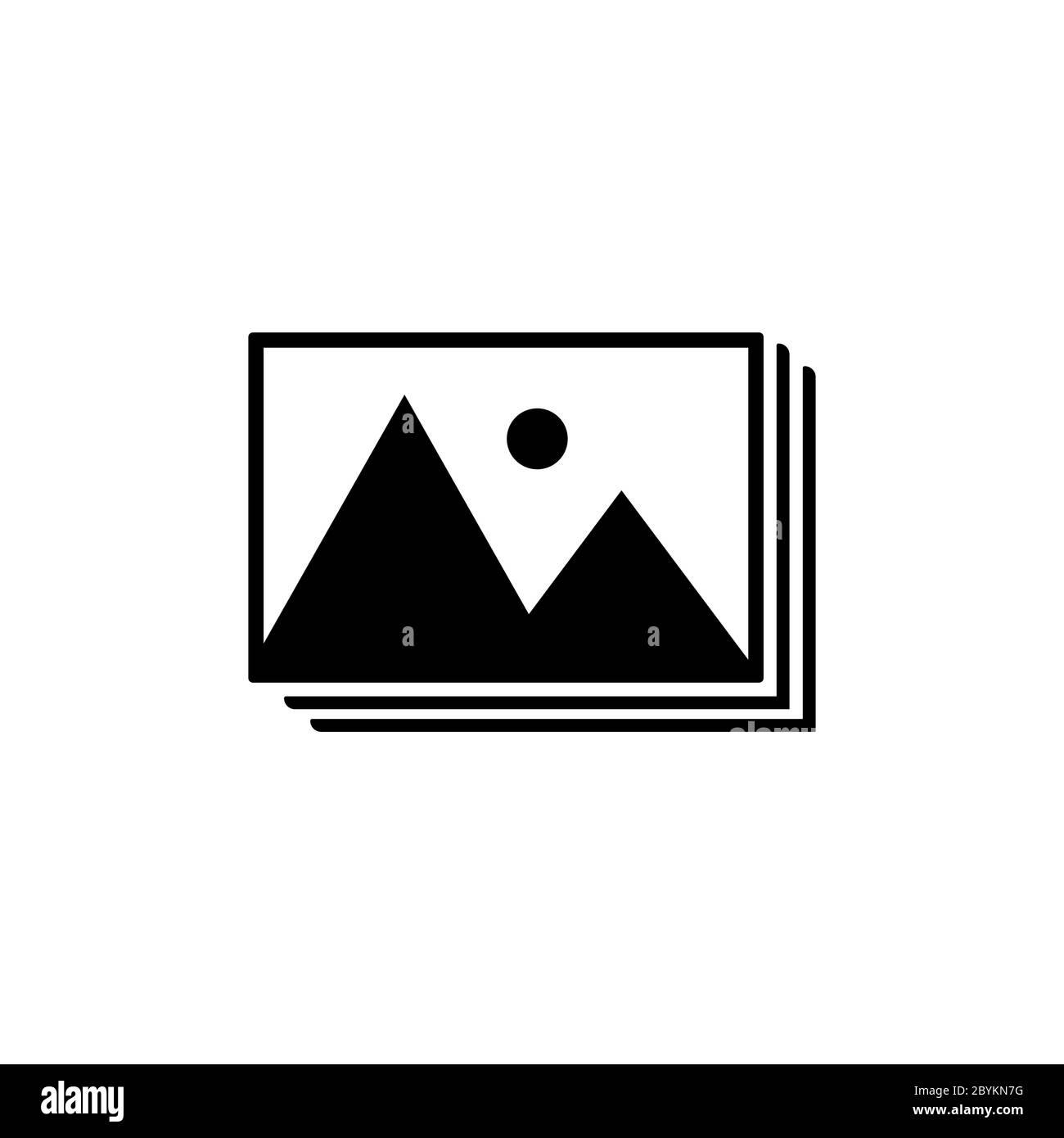 Picture, image icon in black simple design on an isolated background ...