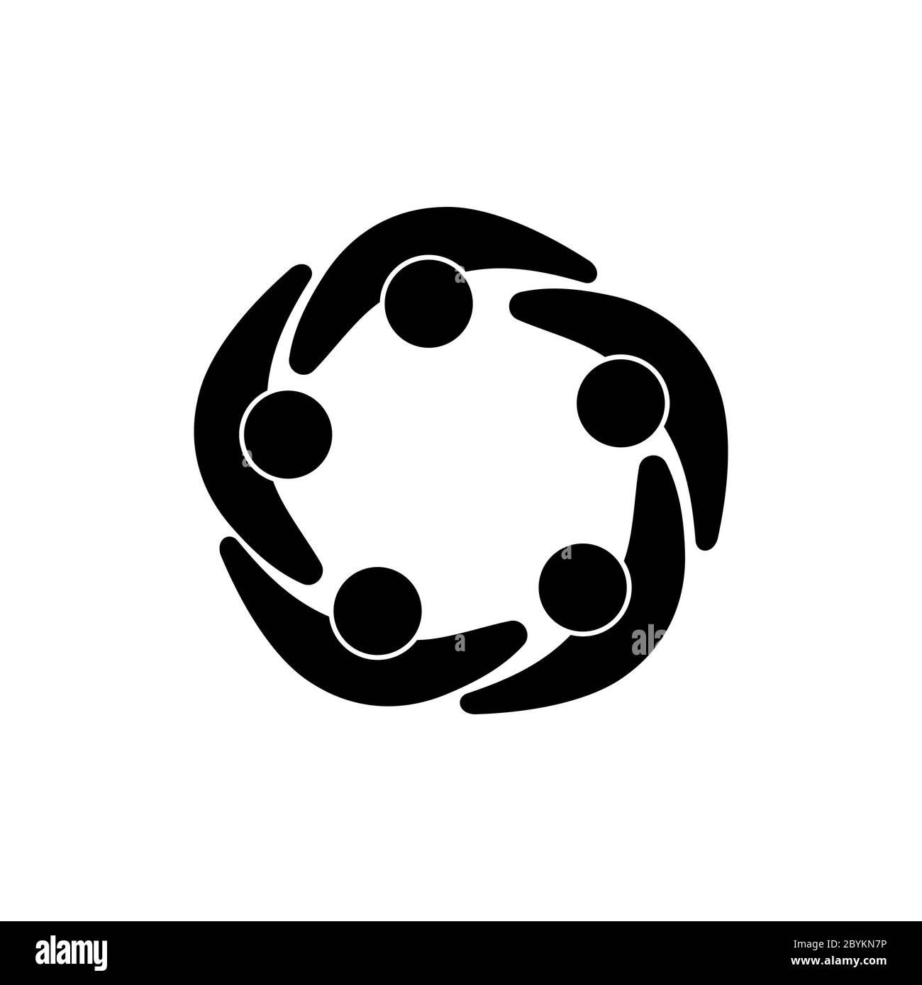 Unity teamwork icon flat Black and White Stock Photos & Images - Alamy