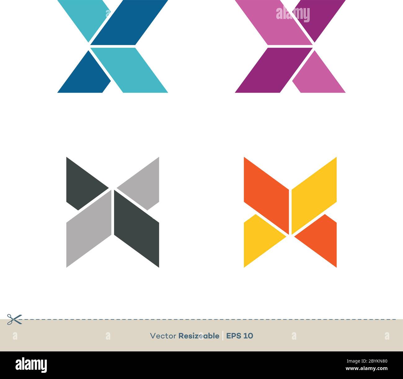 Set Colorful Letter X Vector Logo Template Illustration Design. Vector ...