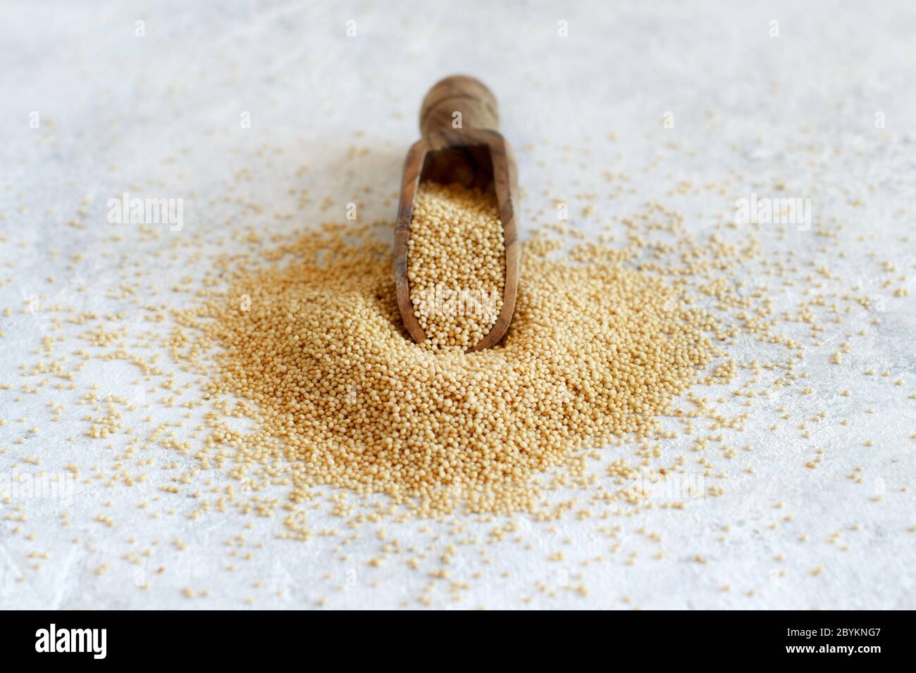 Scoop of raw Amaranth Grain close up Stock Photo - Alamy