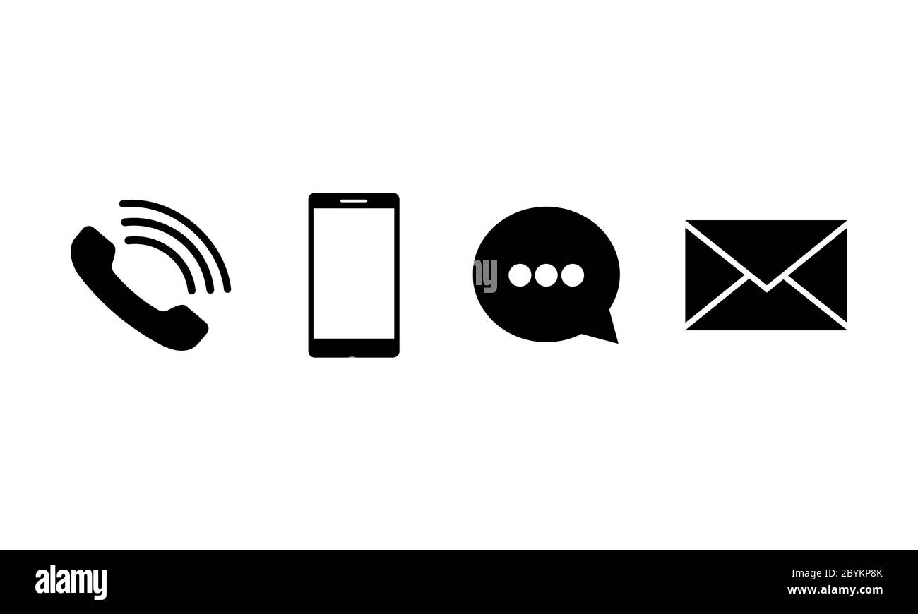 Set Of Communication Icons Set Phone Mobile Phone Chat Email For Applications Web App On