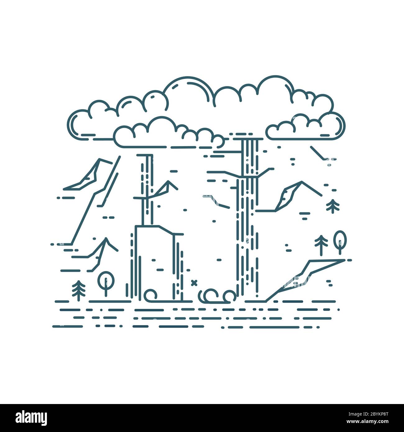 Stream waterfall landscape Cut Out Stock Images & Pictures - Alamy