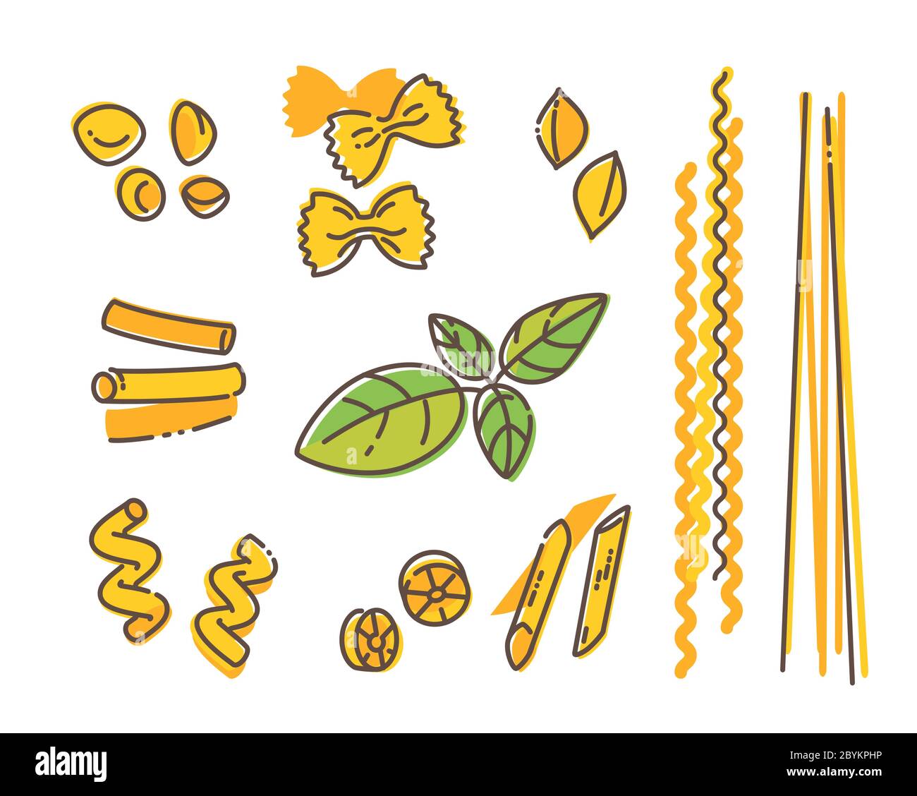 Raw italian pasta Stock Vector Images - Alamy