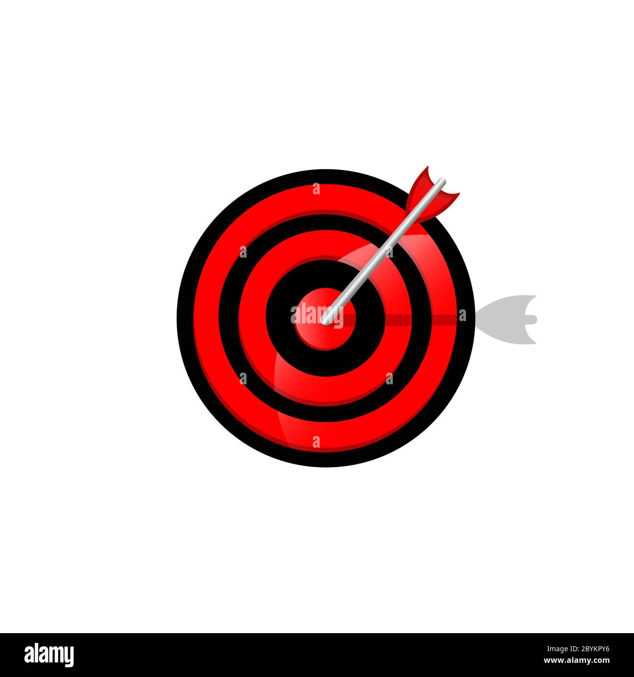 Mission, target icon or business goal logo in red design concept on an ...