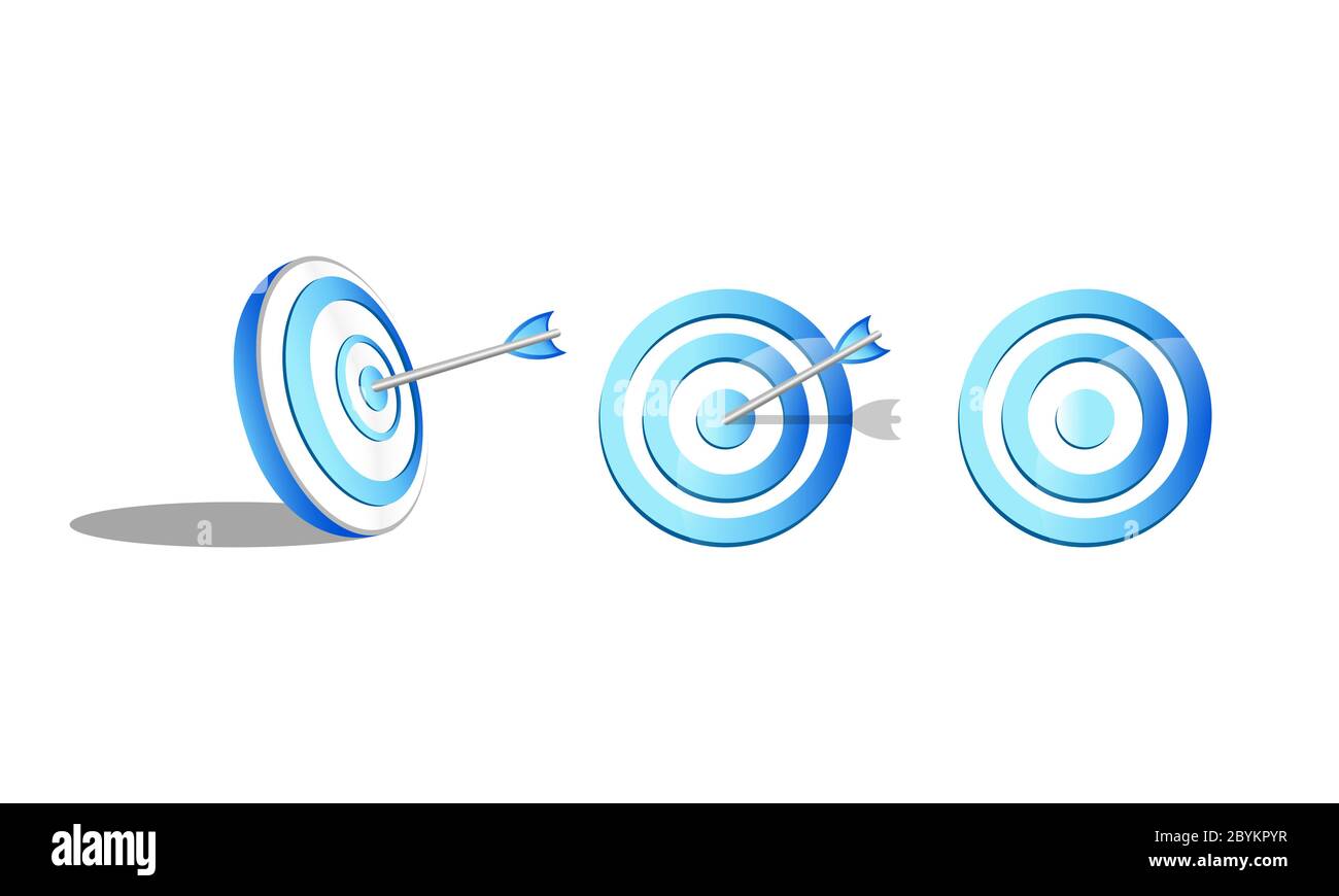 Mission, target icon or business goal logo in red design concept on an ...