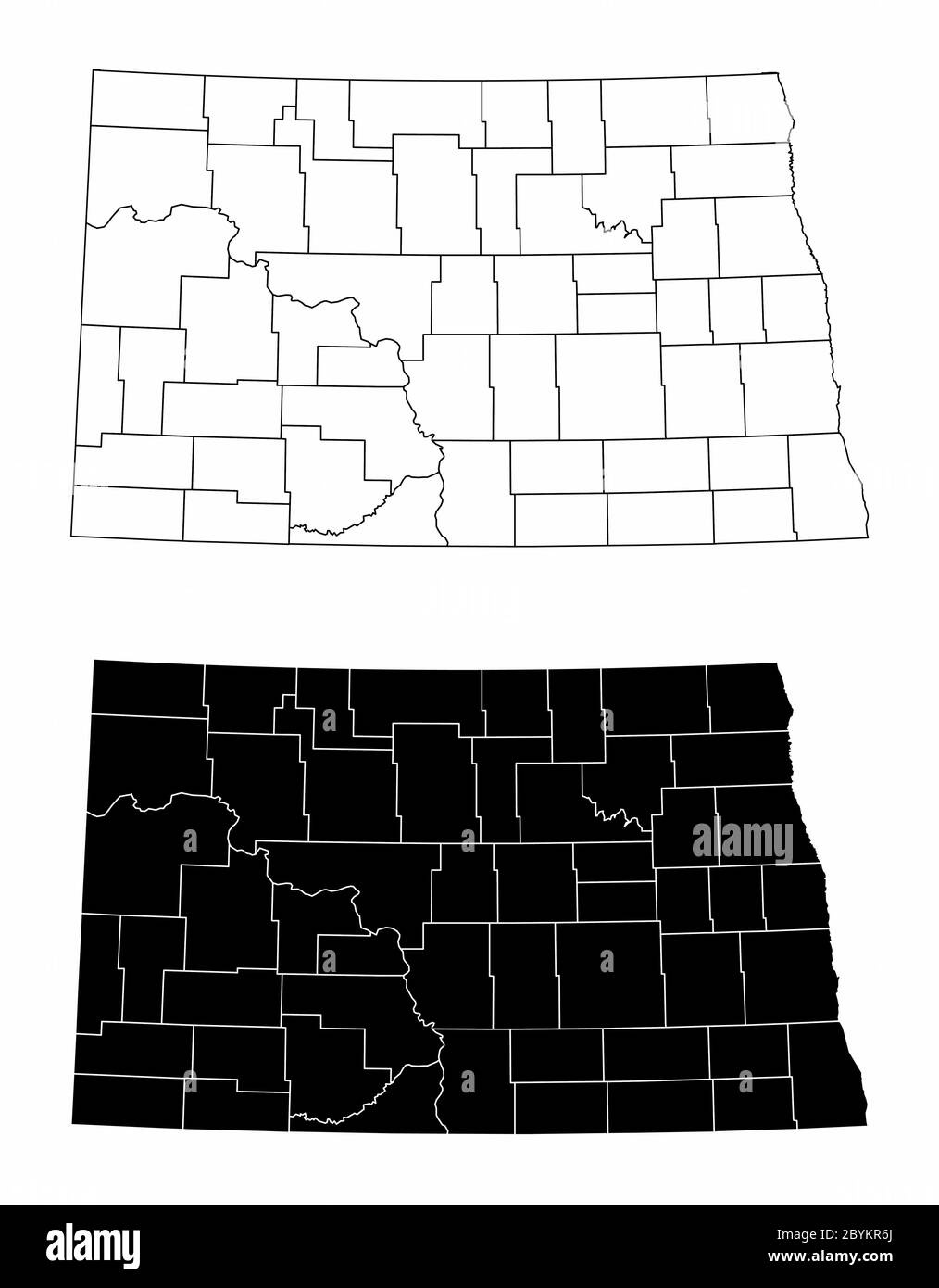 North Dakota County Maps Stock Vector Image & Art - Alamy