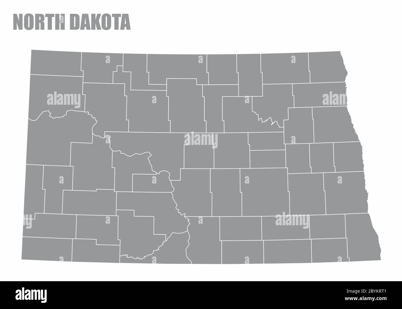 North Dakota County Map Stock Vector Image & Art - Alamy