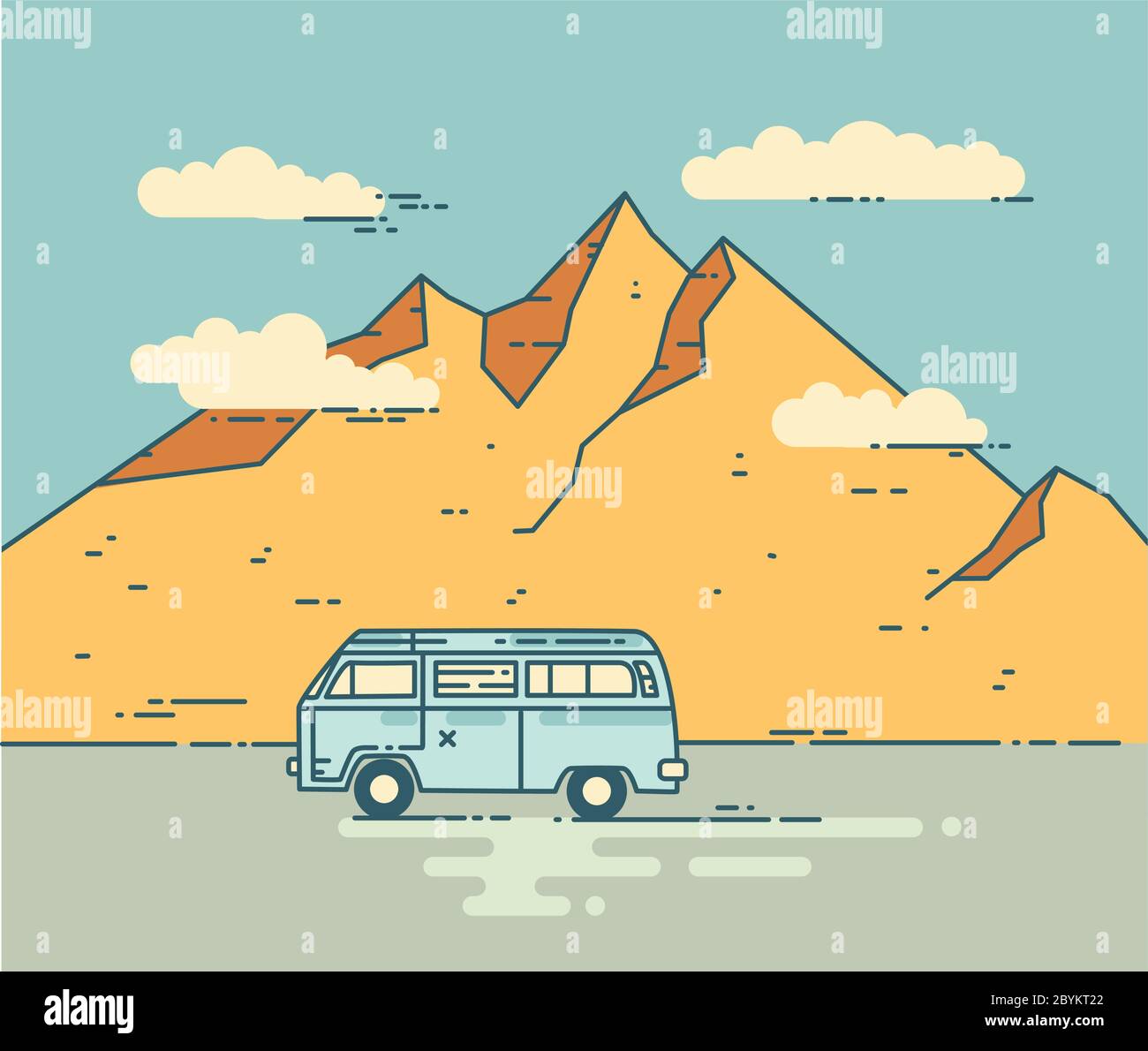 Road trip vector flat line illustration Stock Vector Image & Art - Alamy