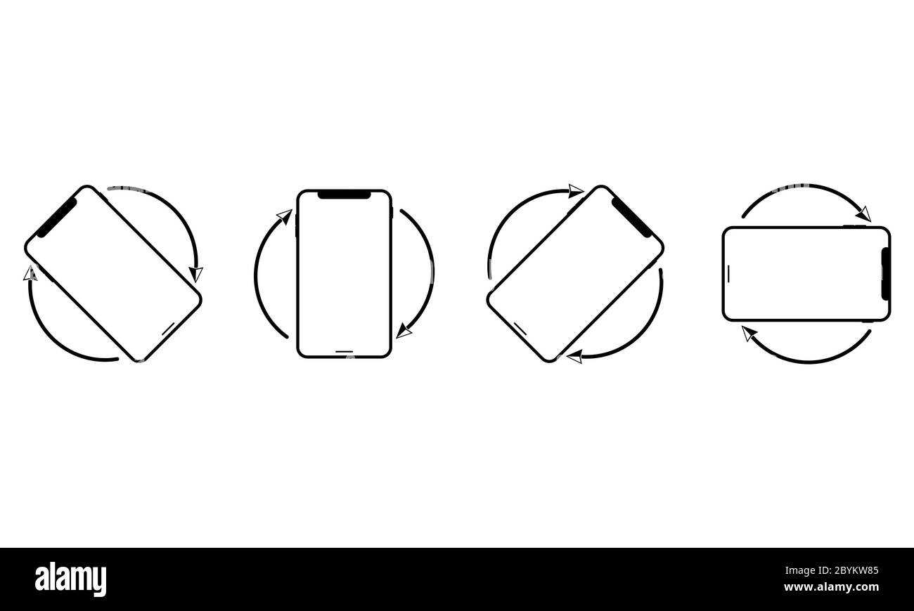 Rotate Smartphone Icon In Black Or Device Rotation Symbol Mobile