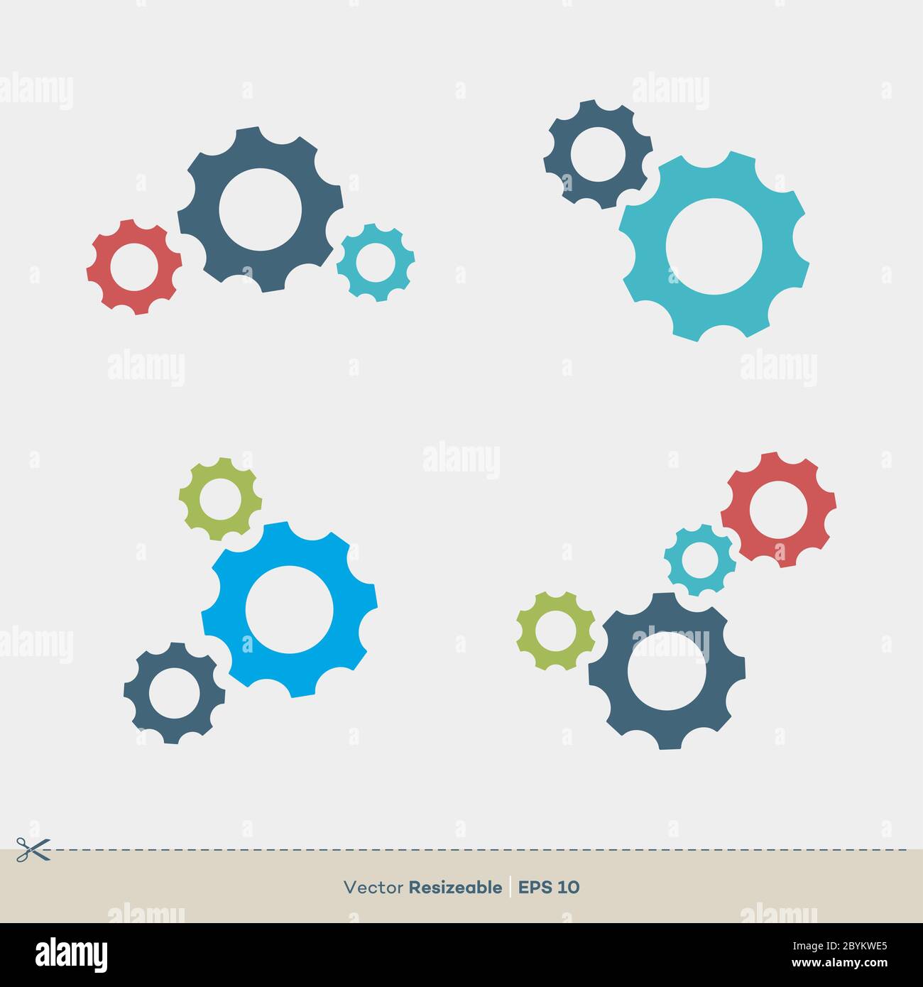 Gear Set Vector Template. Colorful Icon Logo Illustration Design ...