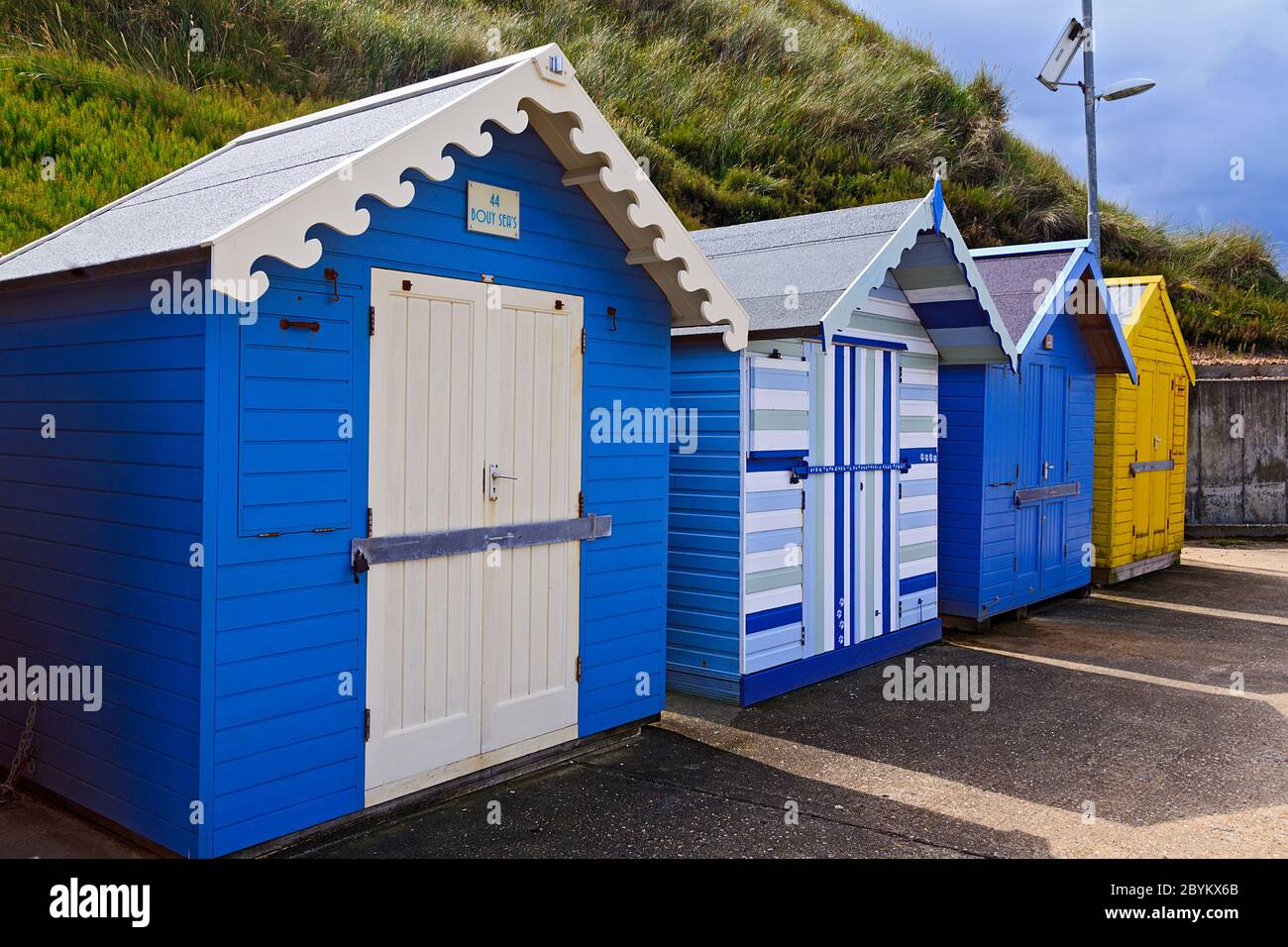 Beach huts at Sherringham on the Norfolk coast, England, UK Stock Photo ...