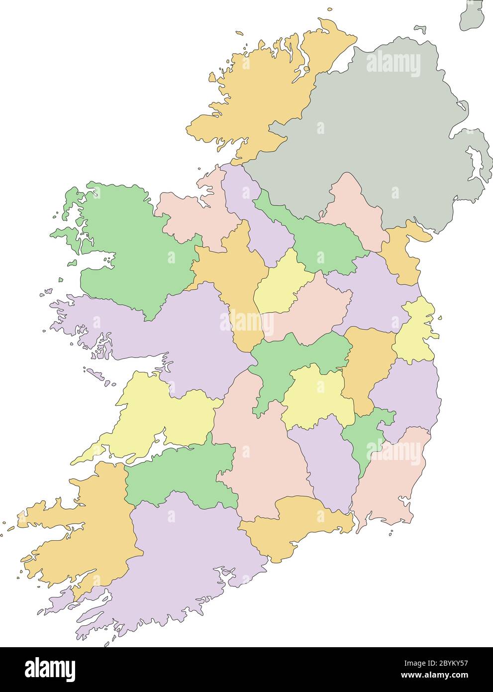 Ireland - Highly detailed editable political map Stock Vector Image ...