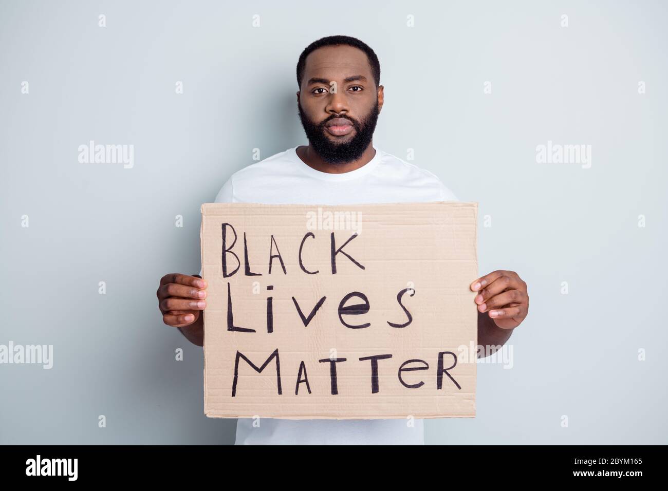Black lives matter. Photo of serious disappointed dark skin african ...