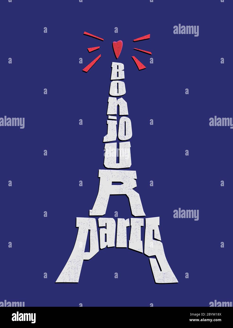 Bonjour eiffel tower hi-res stock photography and images - Alamy