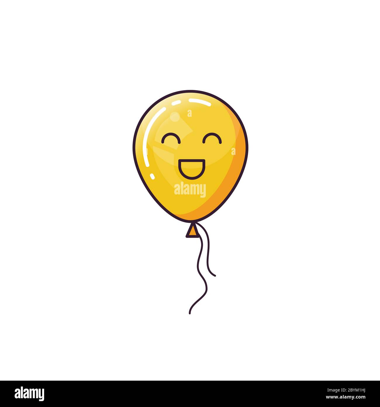 Yellow balloon isolated on white background Stock Vector Image & Art ...