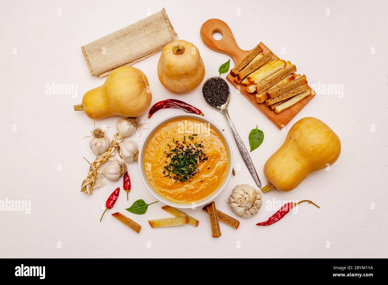 Vegetable cream soup. Healthy vegan (vegetarian) nutrition concept ...