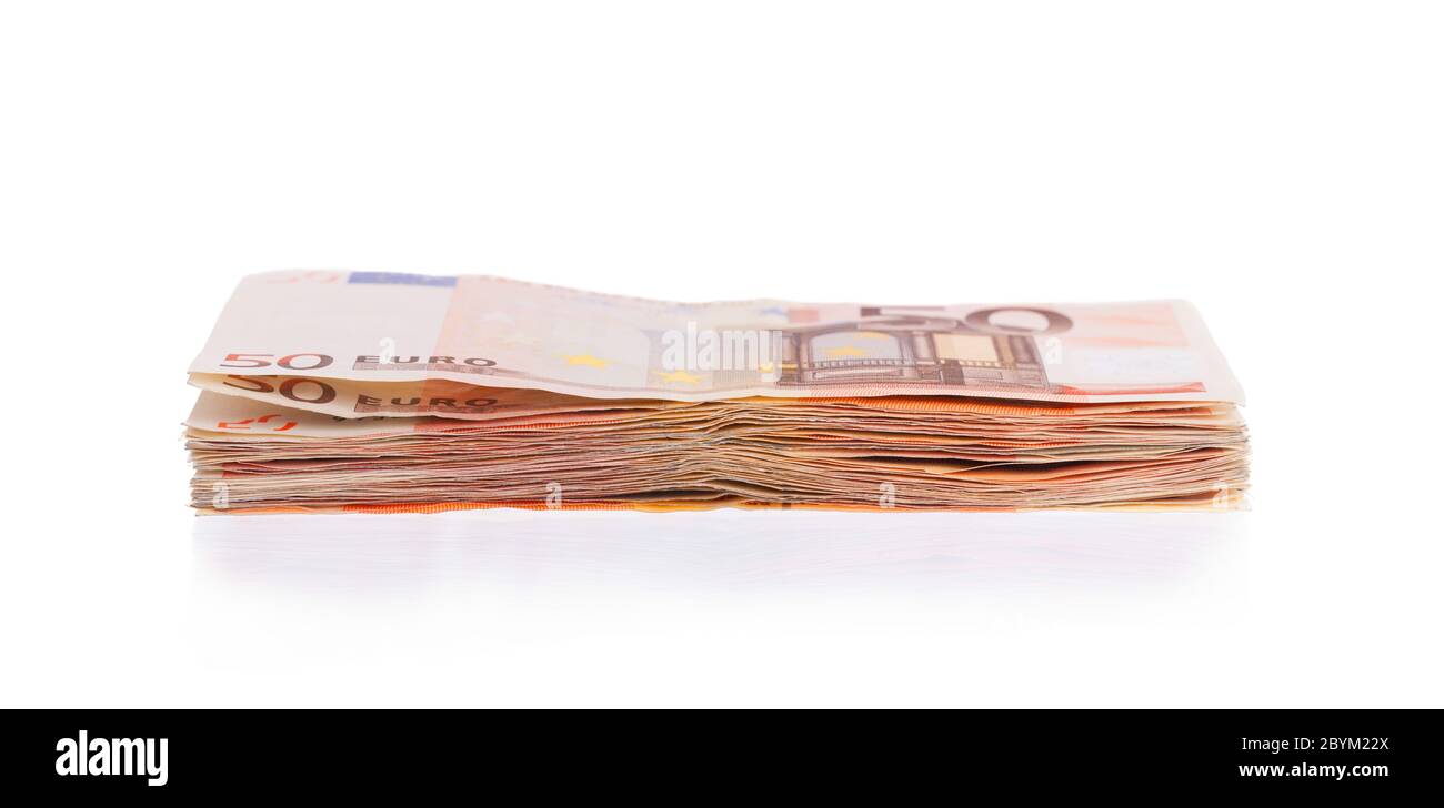 Stack of 50 euro notes Cut Out Stock Images & Pictures - Alamy