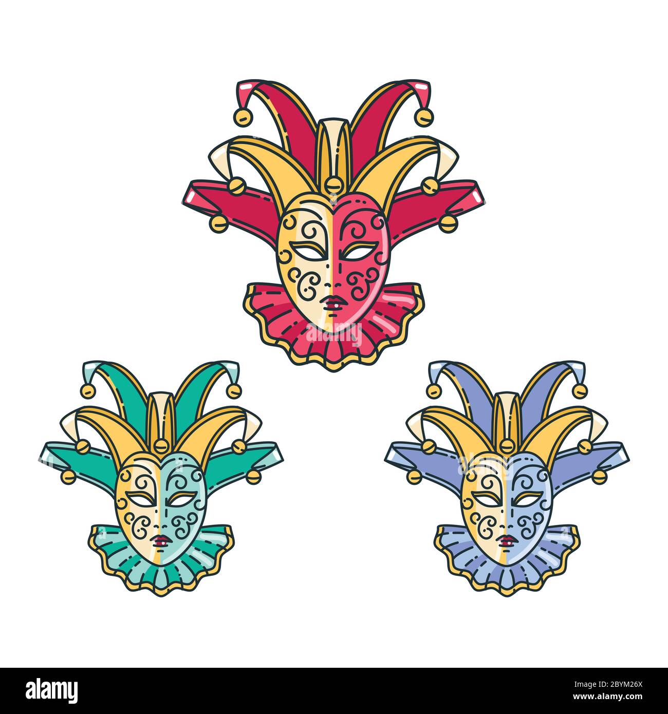 Traditional venetian mask set Stock Vector Image & Art - Alamy