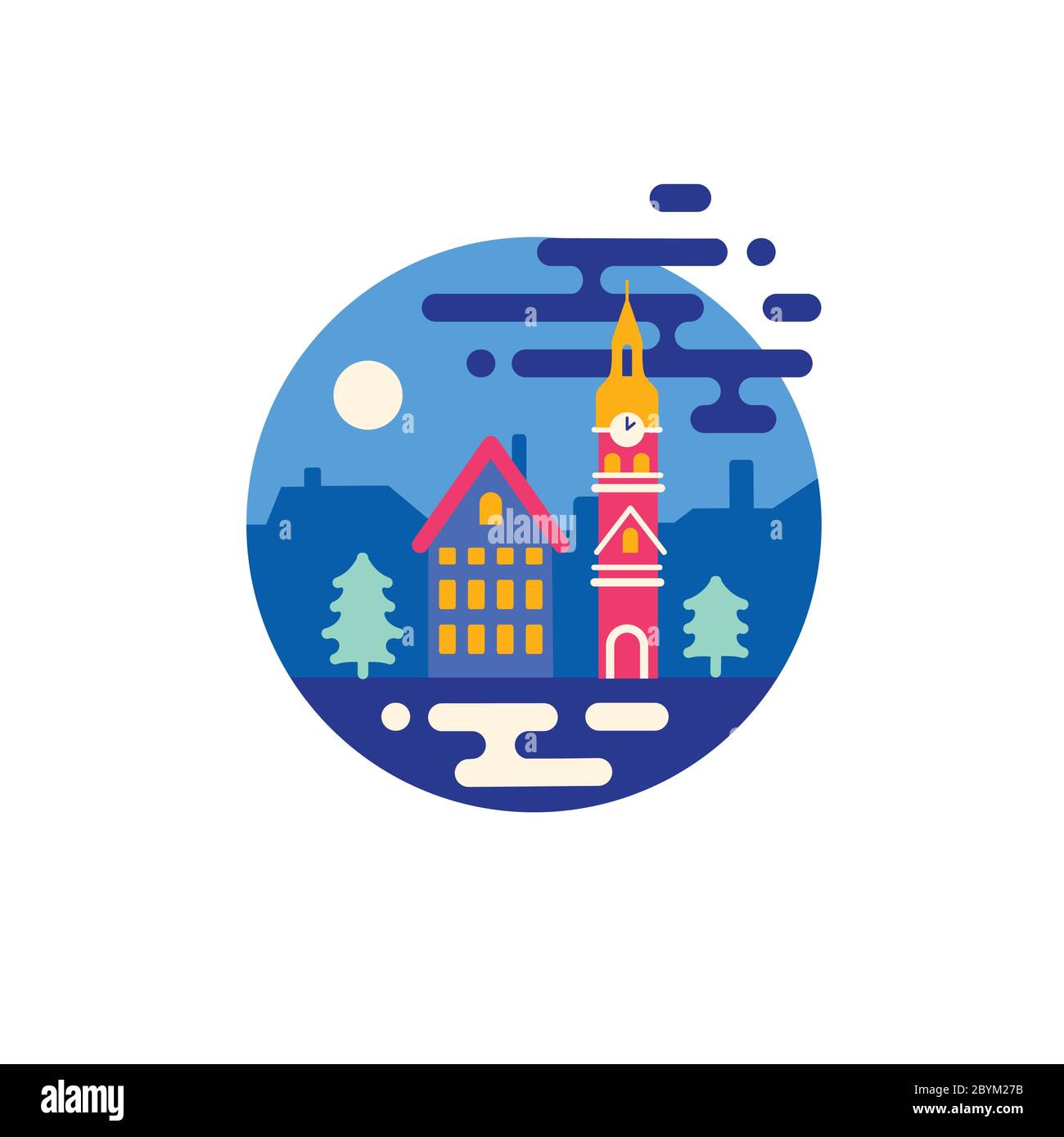 Suburban street night Stock Vector Images - Alamy