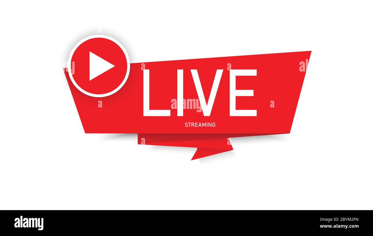 Live streaming logo banner - vector design.button icon live streaming ...
