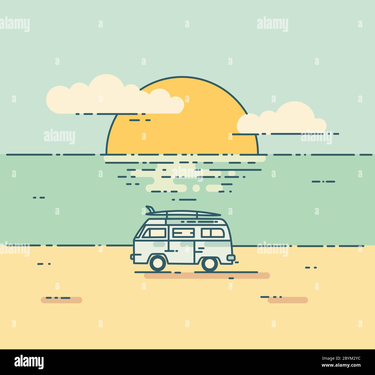 Car park sunset Stock Vector Images - Alamy