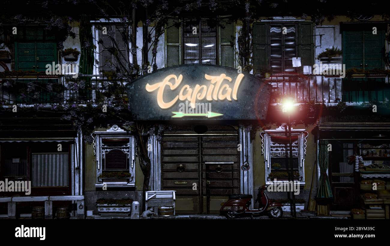 Street Sign the Direction Way to Capital Stock Photo - Alamy