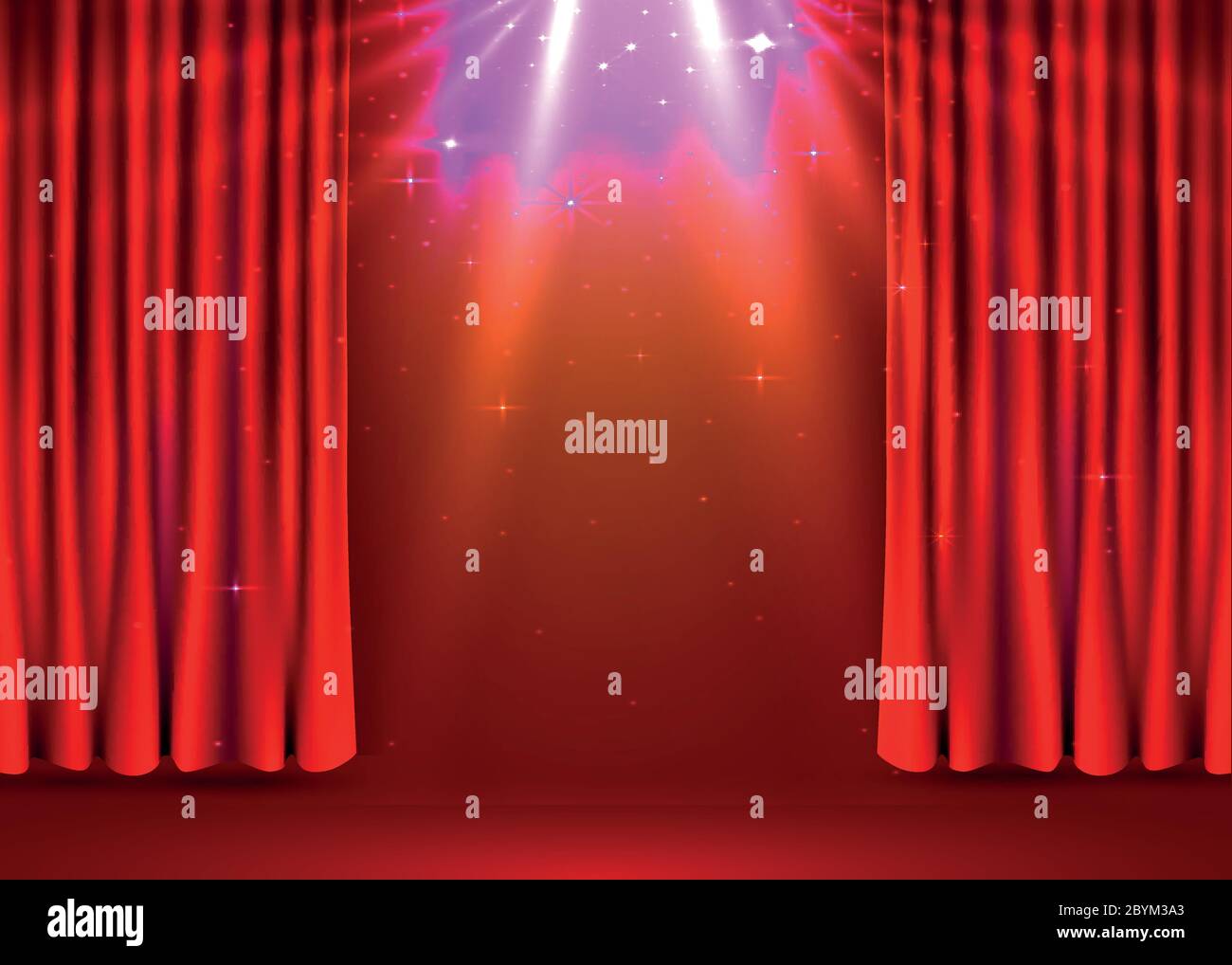 Red Velvet Curtain Vector