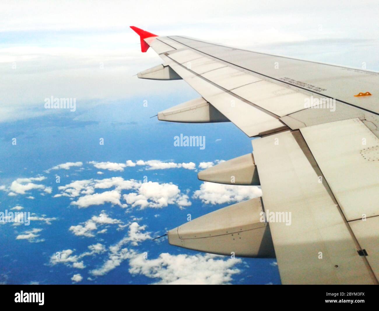 looking through window aircraft in wing aerial view of landscape and ...