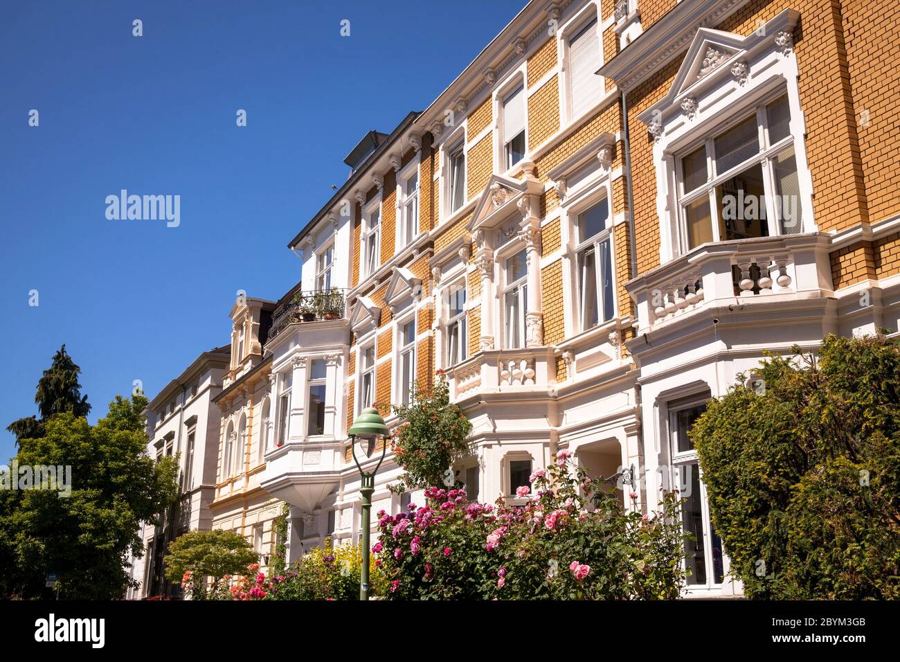 Wilhelminian style houses on Goethe street in the district Suedstadt ...