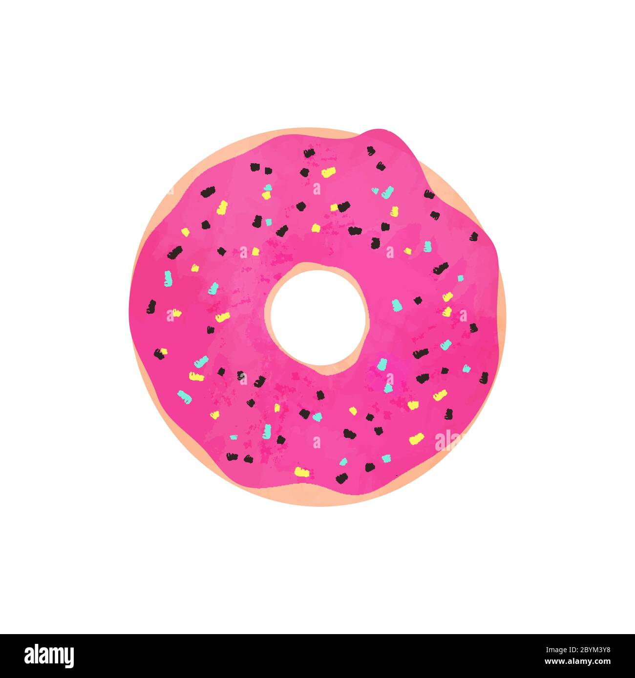 Sweet glazed donut white frosting Stock Vector Images - Alamy