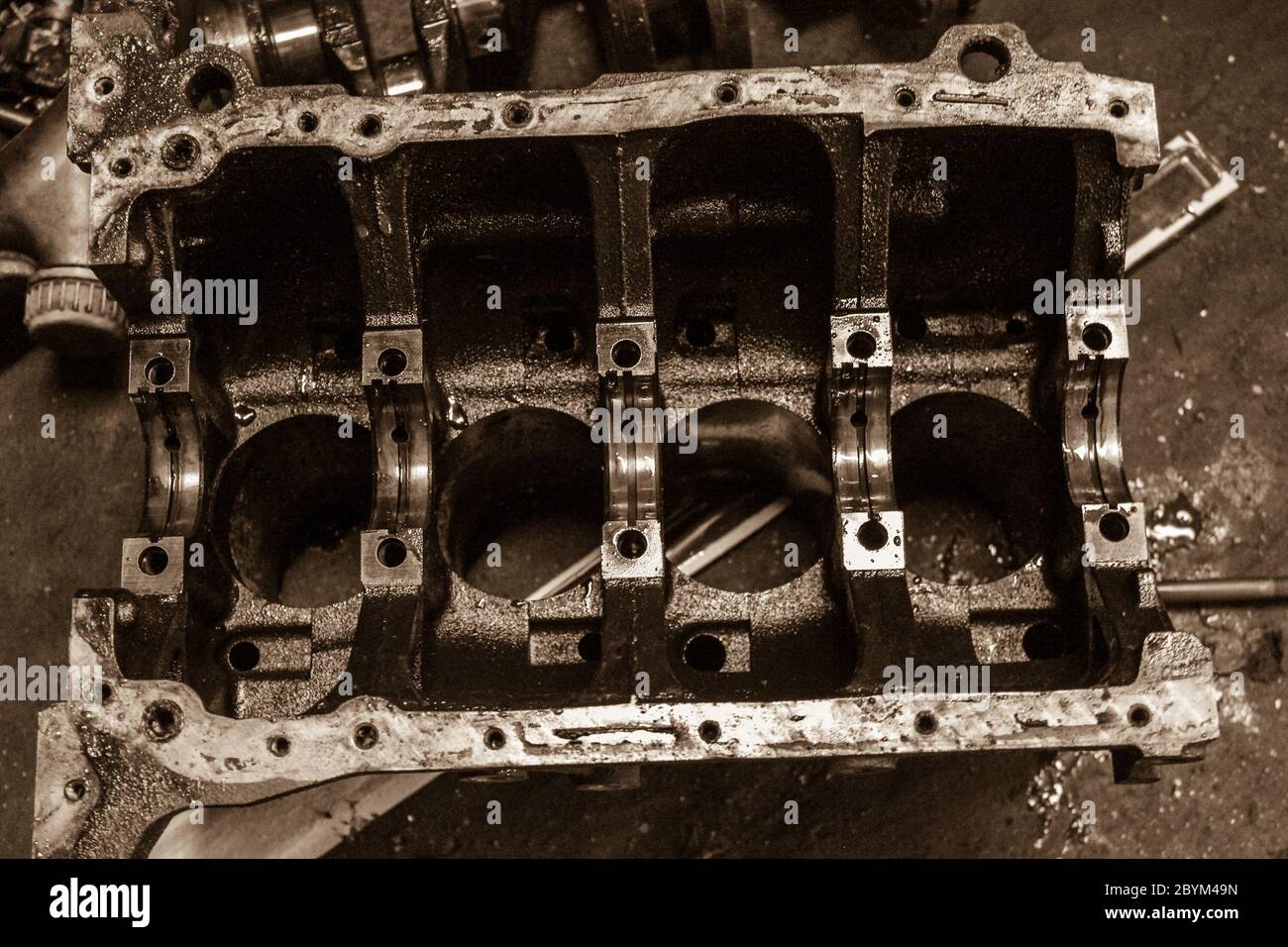auto car motor engine spare parts and repair Stock Photo - Alamy