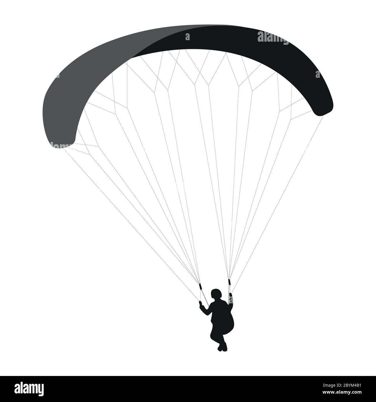 paragliding silhouette isolated on white background vector illustration ...