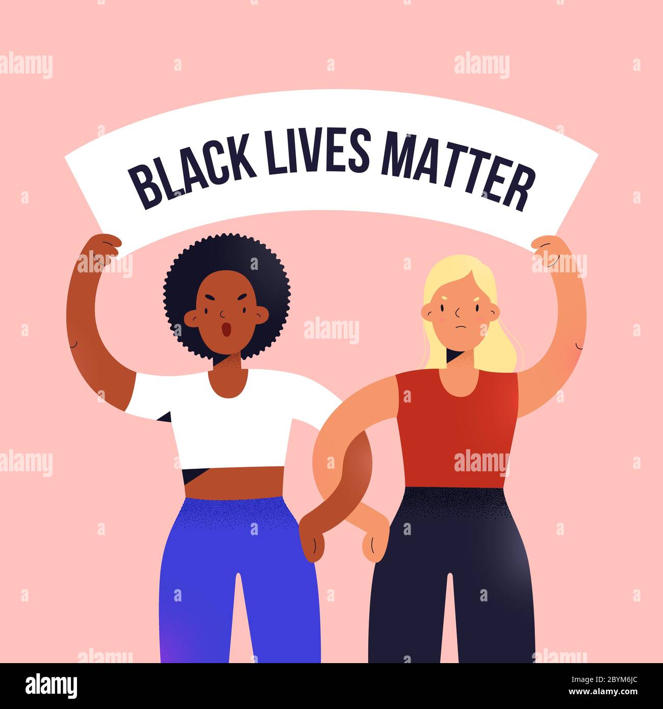 Woman holding black lives Stock Vector Images - Alamy