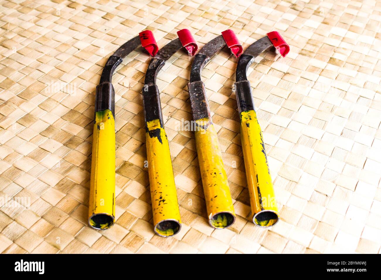 rubber tapping knife, great steel tool very sharp on background Stock ...