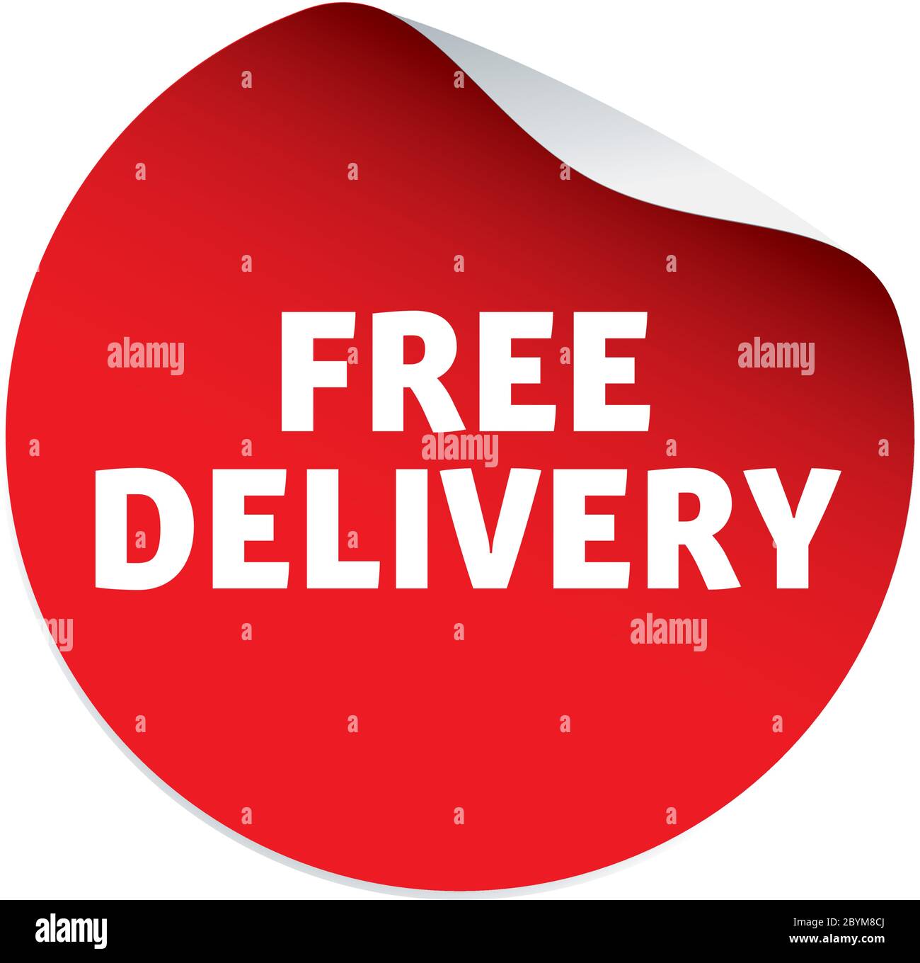 Red vector sticker and text FREE DELIVERY. Vector Illustration Stock ...