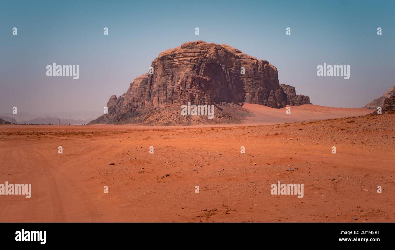 Breathtaking landscape of the morning desert rocks. Incredible lunar ...