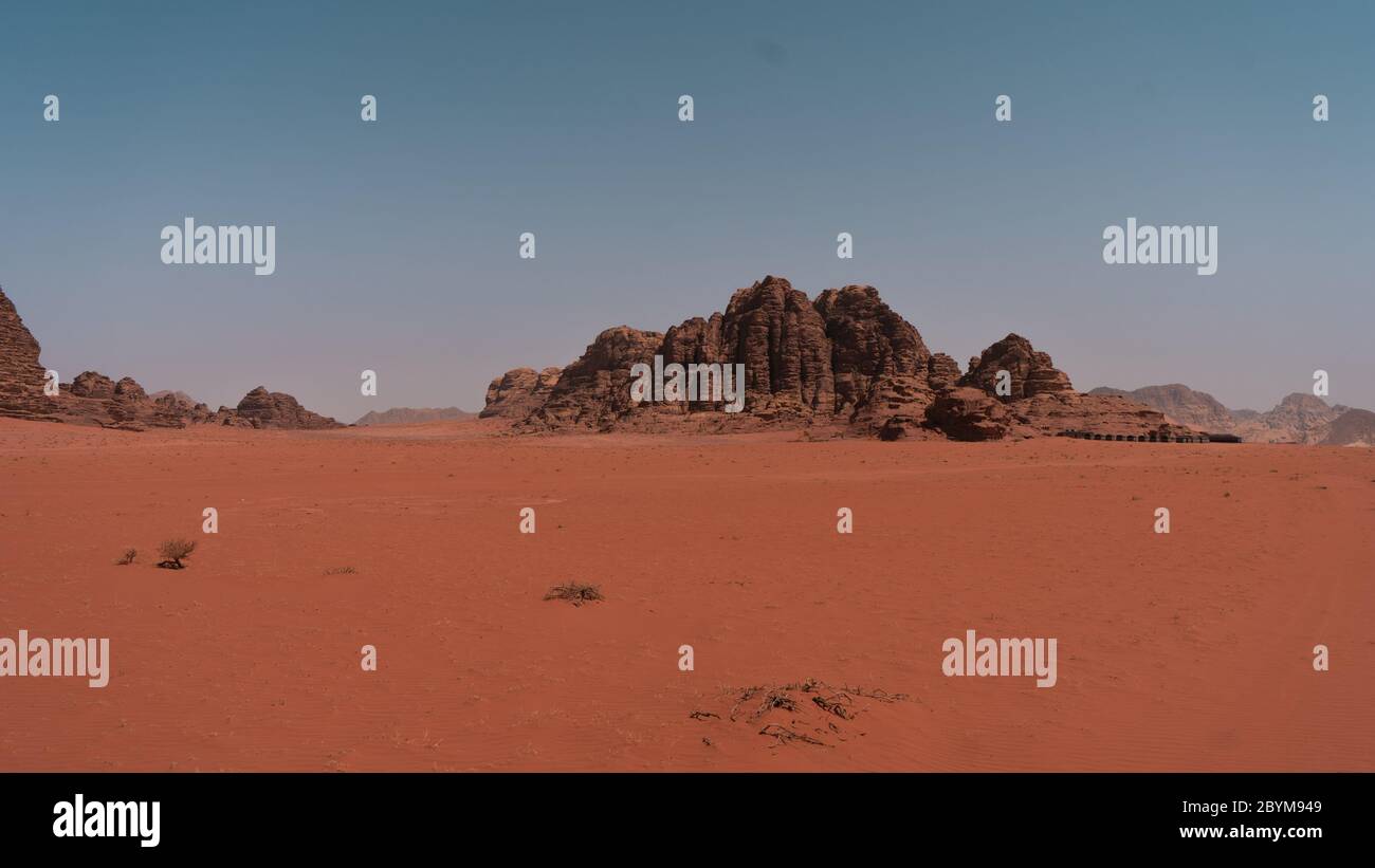 Breathtaking landscape of the morning desert rocks. Incredible lunar ...