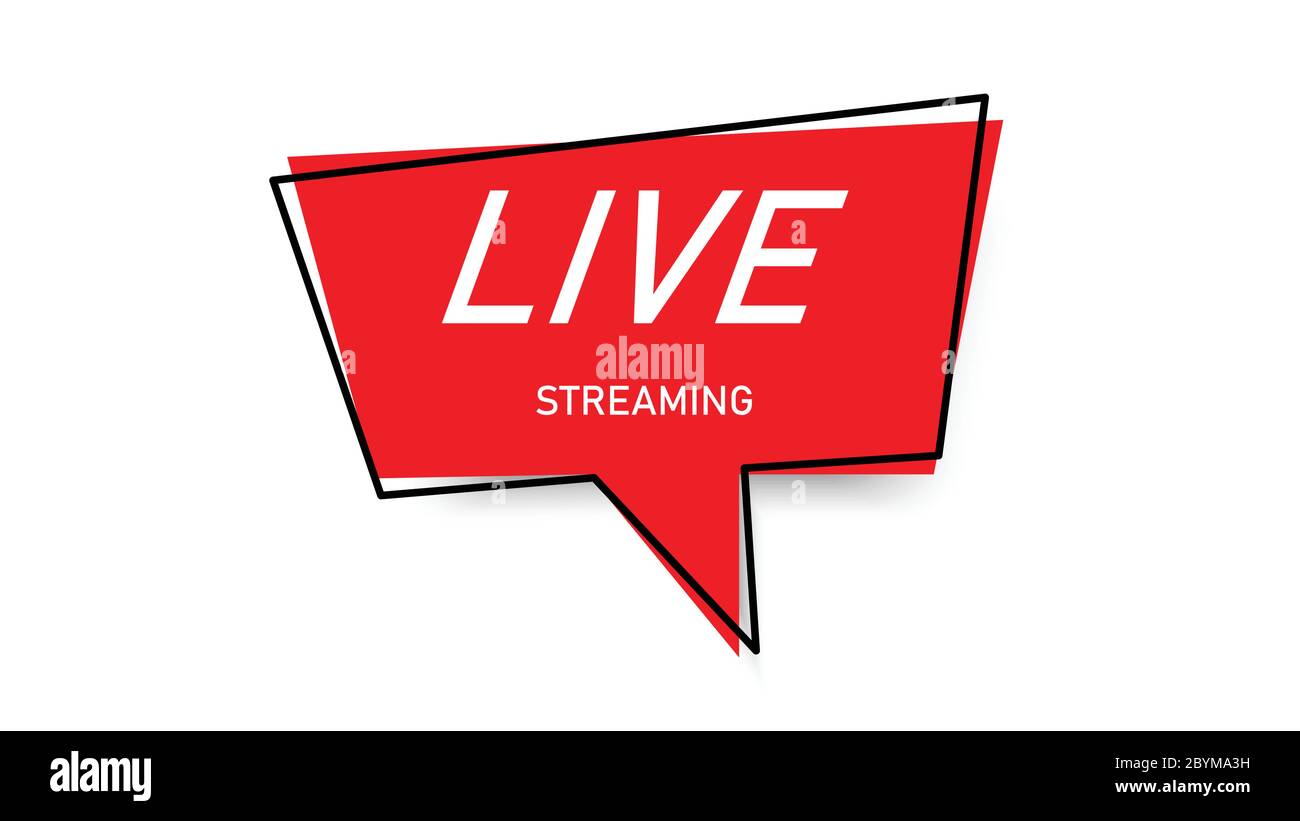 Live streaming logo banner - vector design.button icon live streaming ...