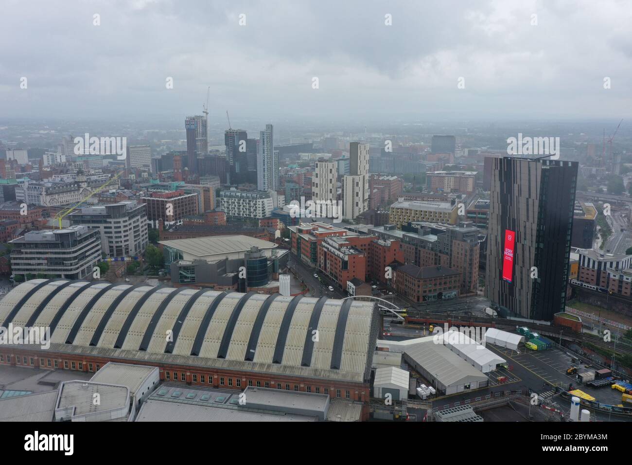 General view of Manchester City Centre from the Castlefield area Stock ...